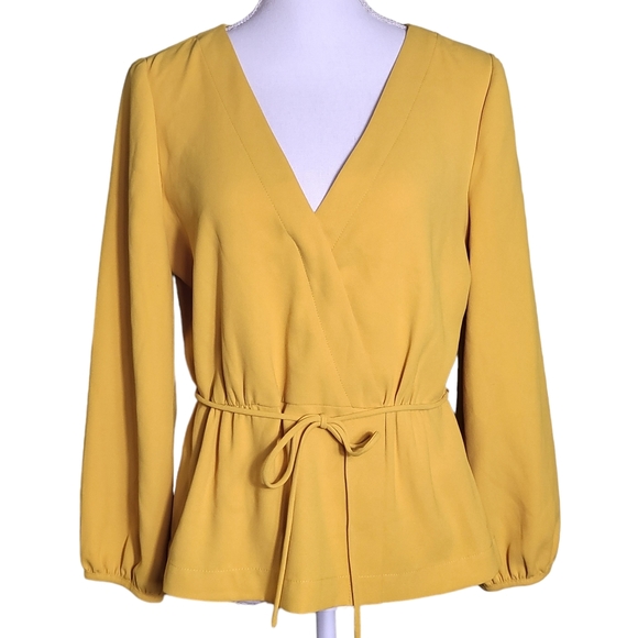J. Crew | Tops | J Crew Mustard Yellow Wrap Top | Poshmark